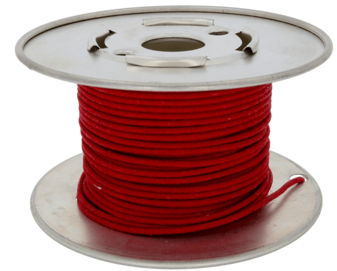 1 METER RED - Vintage Cloth covered wire. AWG022 Pushback Wire solid ...